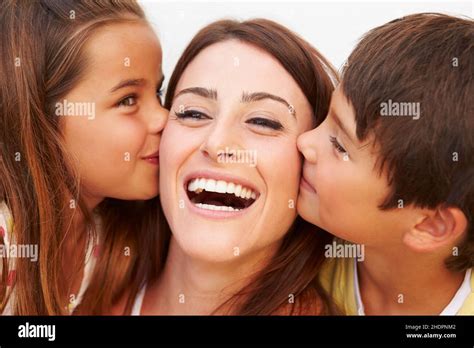 Mother Daughter Son Mom Mothers Mum Daughters Sons Stock Photo