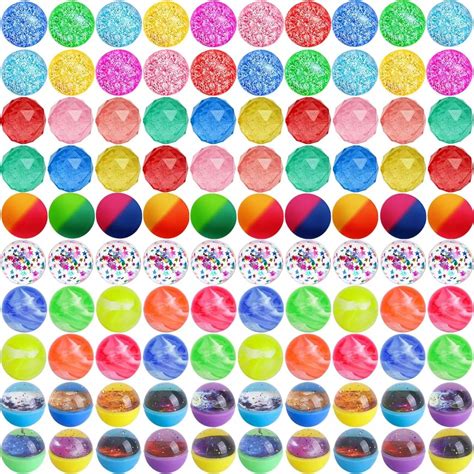 144 Pcs Bouncy Balls Bulk 32mm Bounce Balls 6 Styles High