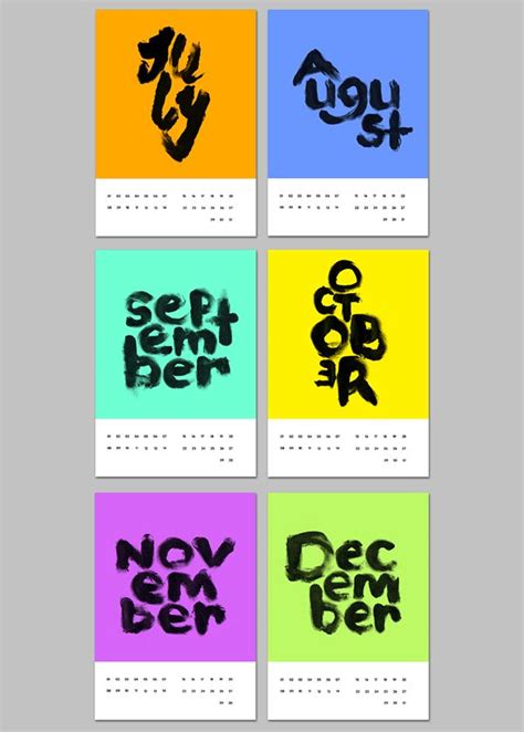 Typographic Calendar Amy Masson Typography Calendar Ideas For