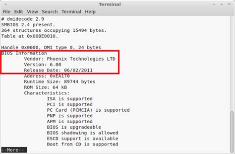 How To Quickly Find Out The BIOS Version In Linux I Have A PC I Have A PC
