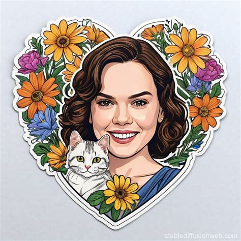 Daisy Ridley Chibi Sticker Design Stable Diffusion Online