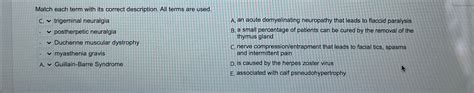 Solved Match each term with its correct description. All | Chegg.com