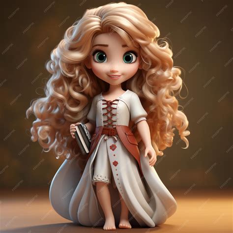 Premium Ai Image Cute Animated Girl In Cartoon Style With Happy Face