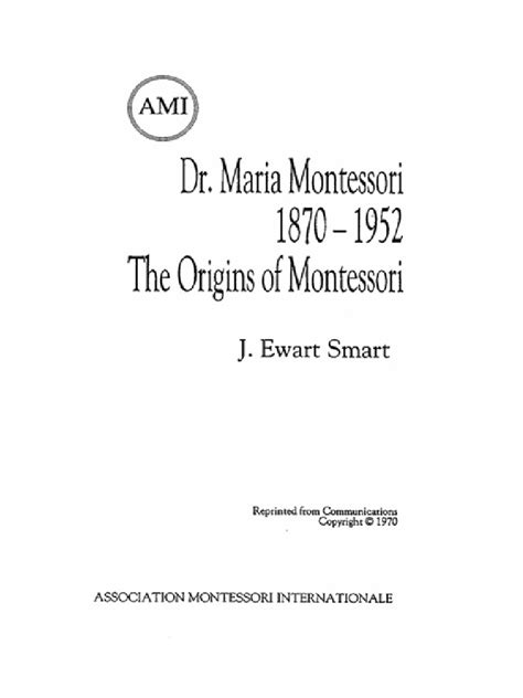 Montessori E Smart Orígenes De Montessori Pdf Ciencias Sociales
