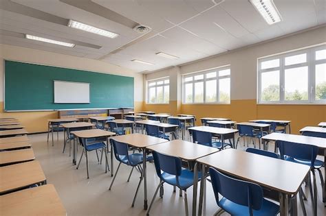 Premium Photo Modern School Classroom Nobody Inside