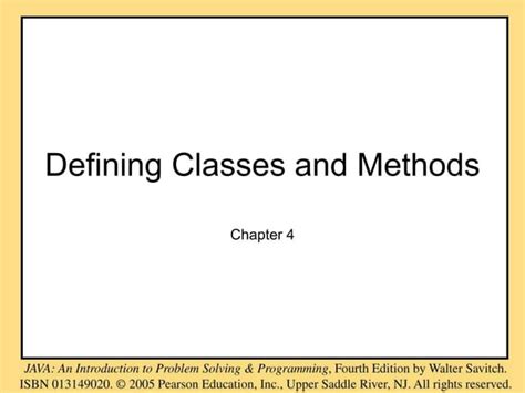 Explain Classes And Methods In Java Ch04 Ppt