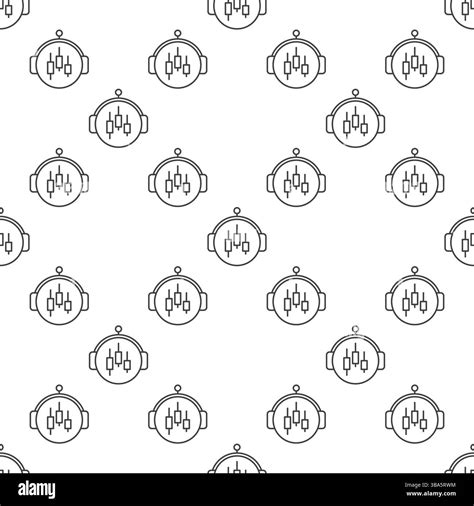 automated trading bot vector concept round seamless pattern in thin line style stock vector