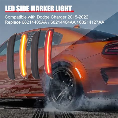 Temsone Charger Side Marker Lights Assembly Kit Compatible With 2015