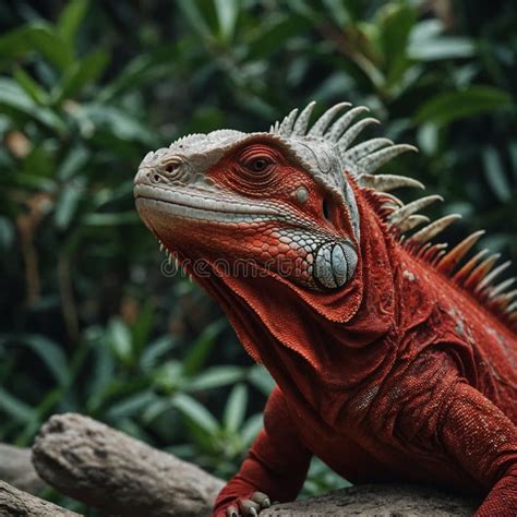 The Red Iguana Is A Stunning Reptile With Vibrant Scale Stock