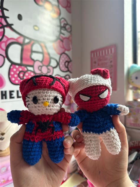 Hello Kitty And Spiderman Plushies Etsy