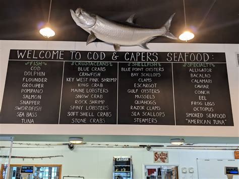 Menu At Cod And Capers Seafood Marketplace And Café Restaurant North Palm Beach