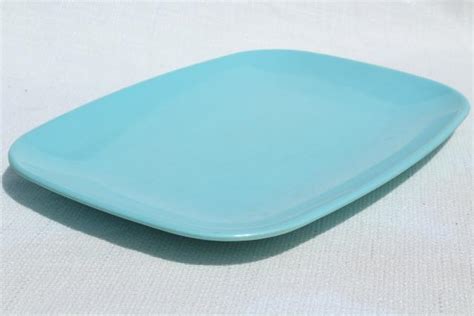 Mid Century Mod Brookpark Melmac Dishes Retro Aqua Turquoise Blue Vintage Melamine