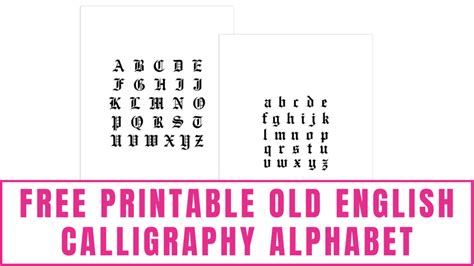 Free Old English Calligraphy Alphabet Printable Download Free Old