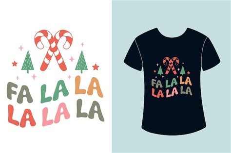 Diseño de camisetas de Navidad Vector Premium