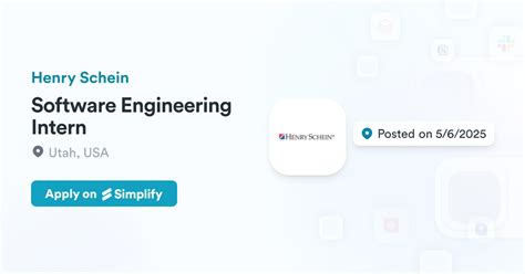 Software Engineering Intern Henry Schein Simplify Jobs