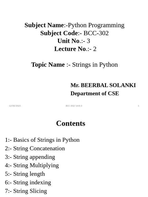 Bcc 302 Unit3 Lecture 2 Pdf String Computer Science Computer Data