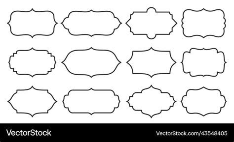 Label Line Border Blank Frame Card Sale Text Set Vector Image