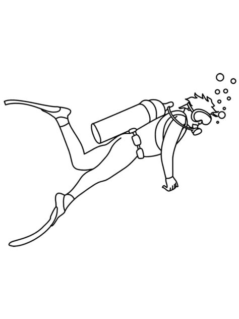 Scuba Mask Drawing Sketch Coloring Page