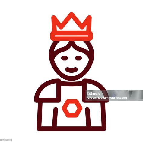 Vetores De Queen Vector Thick Line Dois Ícones De Cor Para Uso Pessoal
