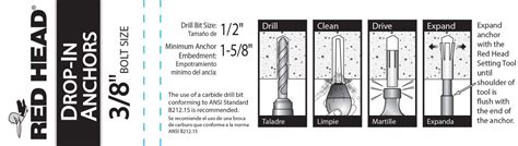 Red Head 50125 1 58 In X 38 In Drop In Anchors Installation Guide