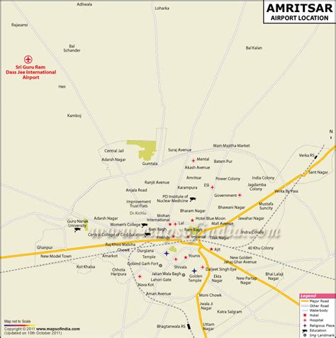 Amritsar International Airport Map