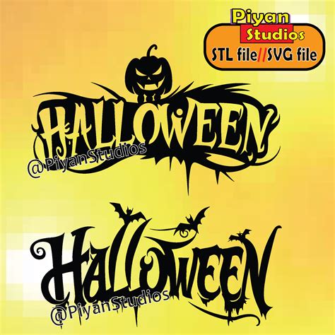 Stl File 2 Different Halloween Text Art Decor Svg Stl 🎃 Svg ・model To