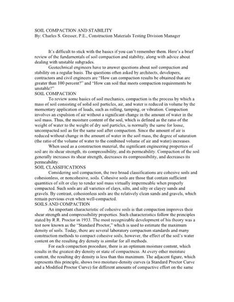 Soil Compaction And Stability By Charles S Docslib