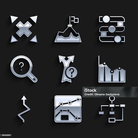 화살표 그래프 차트 다이어그램 계층 구조 조직도 파이 인포그래픽 알 수 없는 검색 및 다양한 방향 화살표 아이콘을 설정합니다 벡터 0명에 대한 스톡 벡터 아트 및 기타