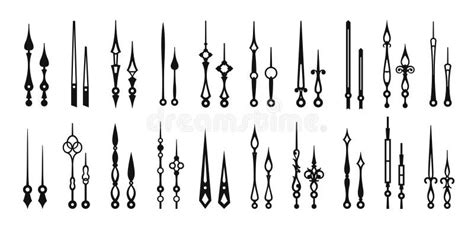 Clock Hands Time Black Pointers Watch Arrows Stock Vector