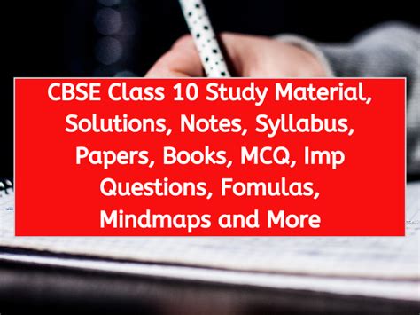CBSE Class 10 Study Material Solutions Notes Syllabus Papers Books And More Version Weekly