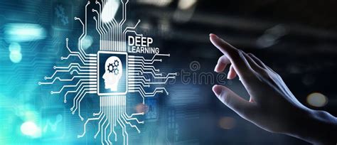Deep Machine Learning Artificial Intelligence Ai Technology Concept On Virtual Screen Stock
