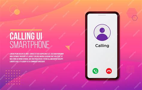 Premium Vector Smartphone Calling Or Incoming Call Ui A Red Color