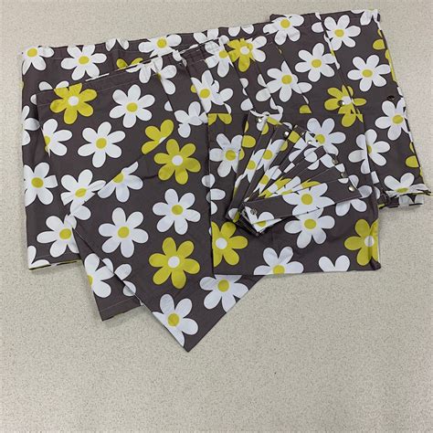 Vw Splitscreen Curtains 10 Piece Set Daisy Citrus And Grey Madmatz