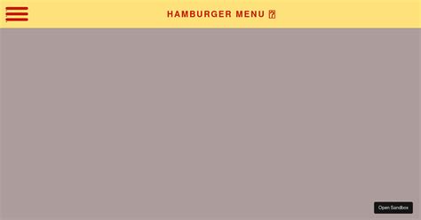 Hamburger Menu Codesandbox