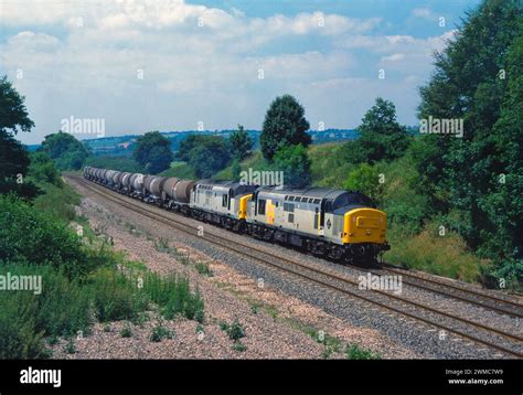 A Pair Of Class 37 Diesel Locomotives Numbers 37669 And 37674 Working A