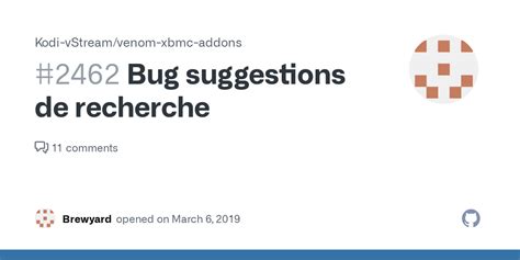 Bug Suggestions De Recherche Issue Kodi VStream Venom Xbmc Addons GitHub