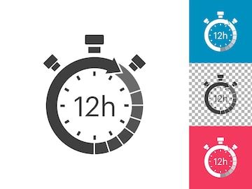 Premium Vector 12 Hours Clock Arrow 12 Hours Order Execution Or