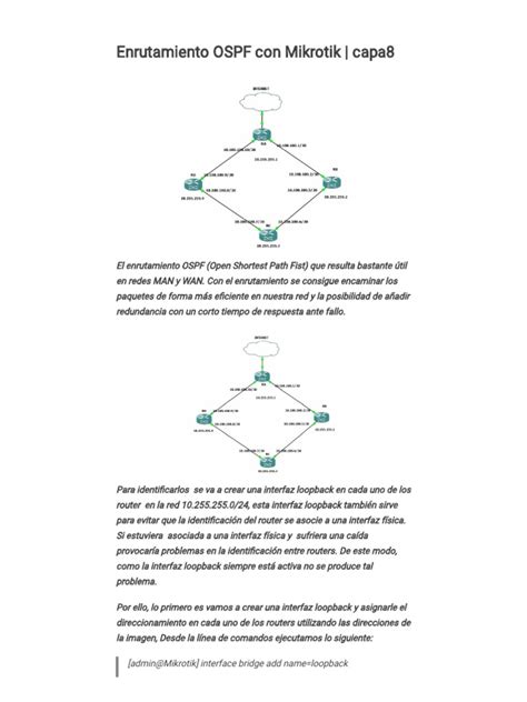 Enrutamiento Ospf Con Mikrotik Capa8 Pdf Enrutador Computación Protocolos De Capa De Red