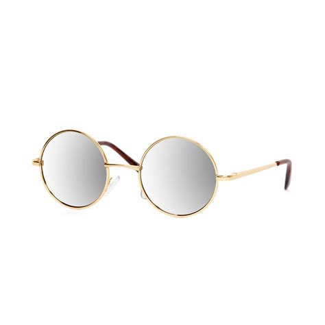 Circular Frame Style Mirror Lens Sunglass Gold Gravity Trading