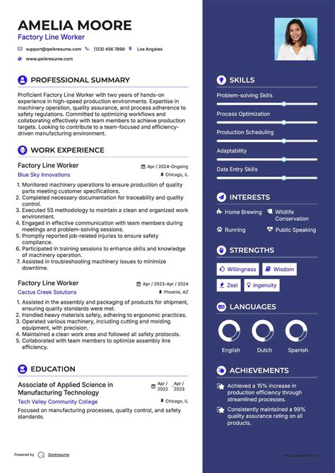 10 Factory Line Worker Resume Samples And Templates For 2025
