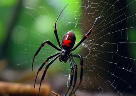 La Araña Viuda Negra Latrodectus Foto Premium