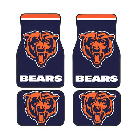 Bears Football Team Car Floor Mats Set Of 4 Game Day Fan Vehicle Front