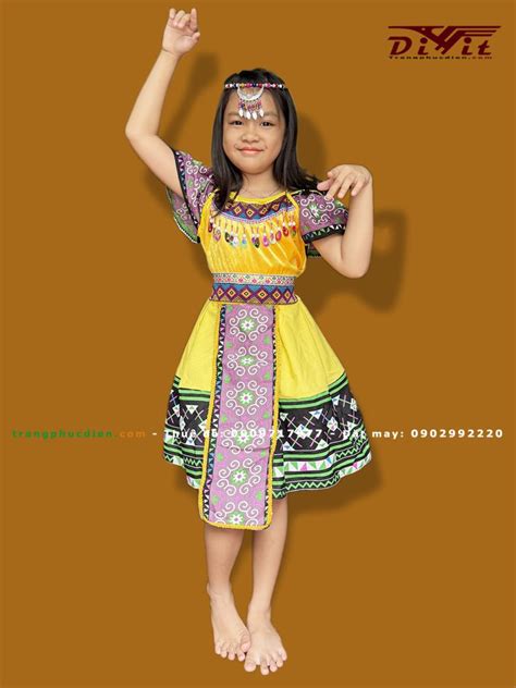 Dân Tộc Hmông Vàng Bé 5 8t Trang Phục Biểu Diễn Divit