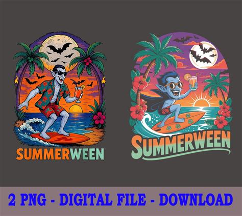 Summerween Png Bundle Funny Summer Ween Png Summerween Horror Characters Png Spooky Summer