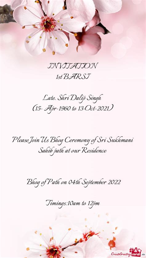 Late Shri Dalip Singh Free Cards