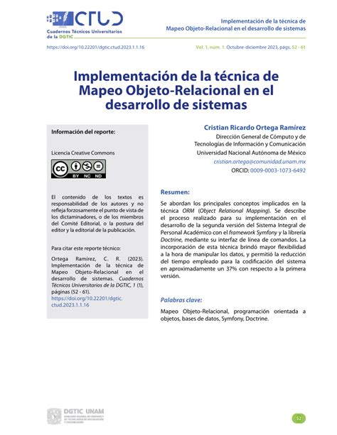 Pdf Implementación De La Técnica De Mapeo Objeto Relacional En El Desarrollo De Sistemas