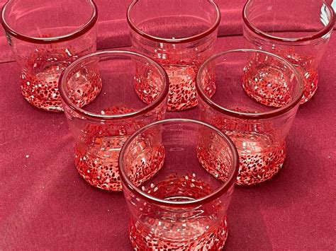 Lot Set Of 6 Di Sciacca Heavy Mouthblown Glasses