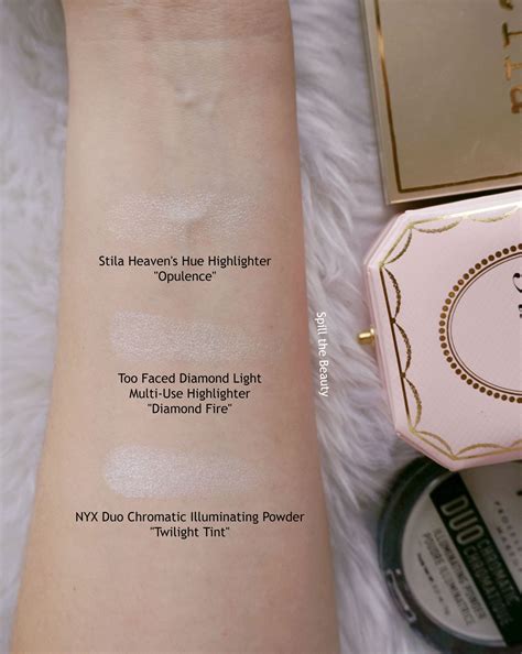 Too Faced Highlighter Diamond Fire Review Swatches
