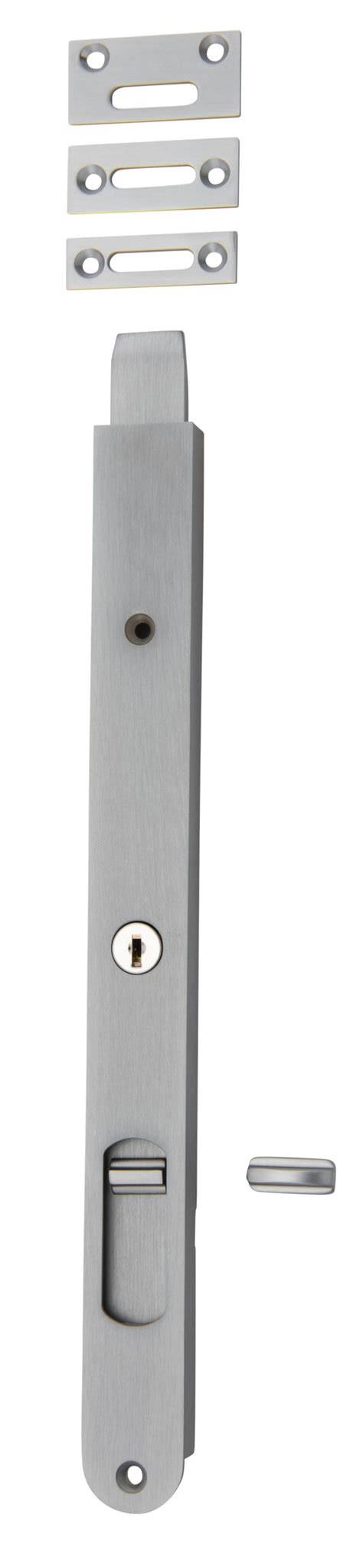Locking Flush Bolt 300mm Brushed Chrome Iver