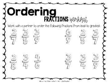 Comparing Ordering Estimating Fractions Notes Guided Practice Assessments